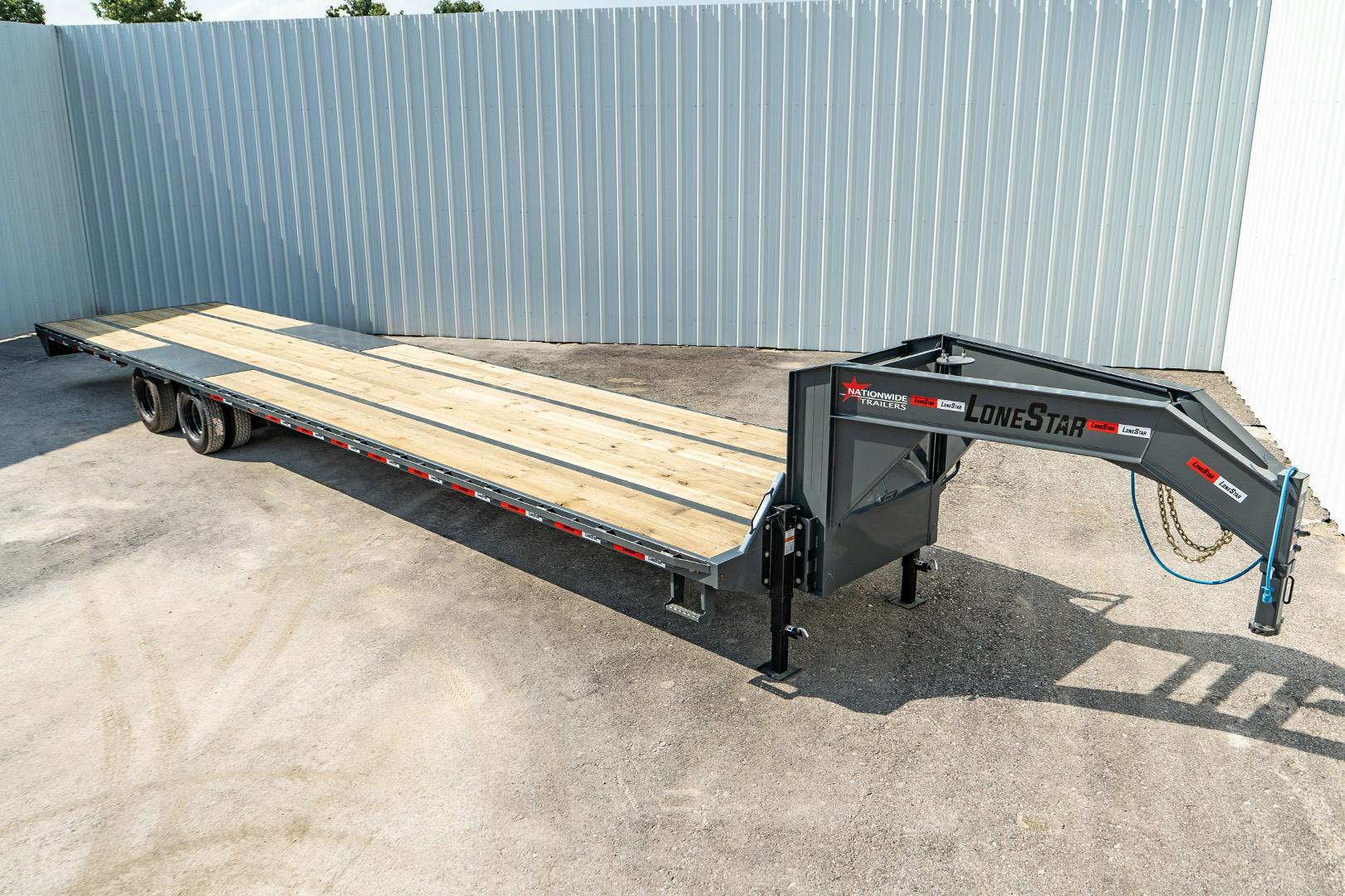 Stock #62191 - LoneStar 40ftx102in Gooseneck Lo Pro Flatbed Trailer w ...