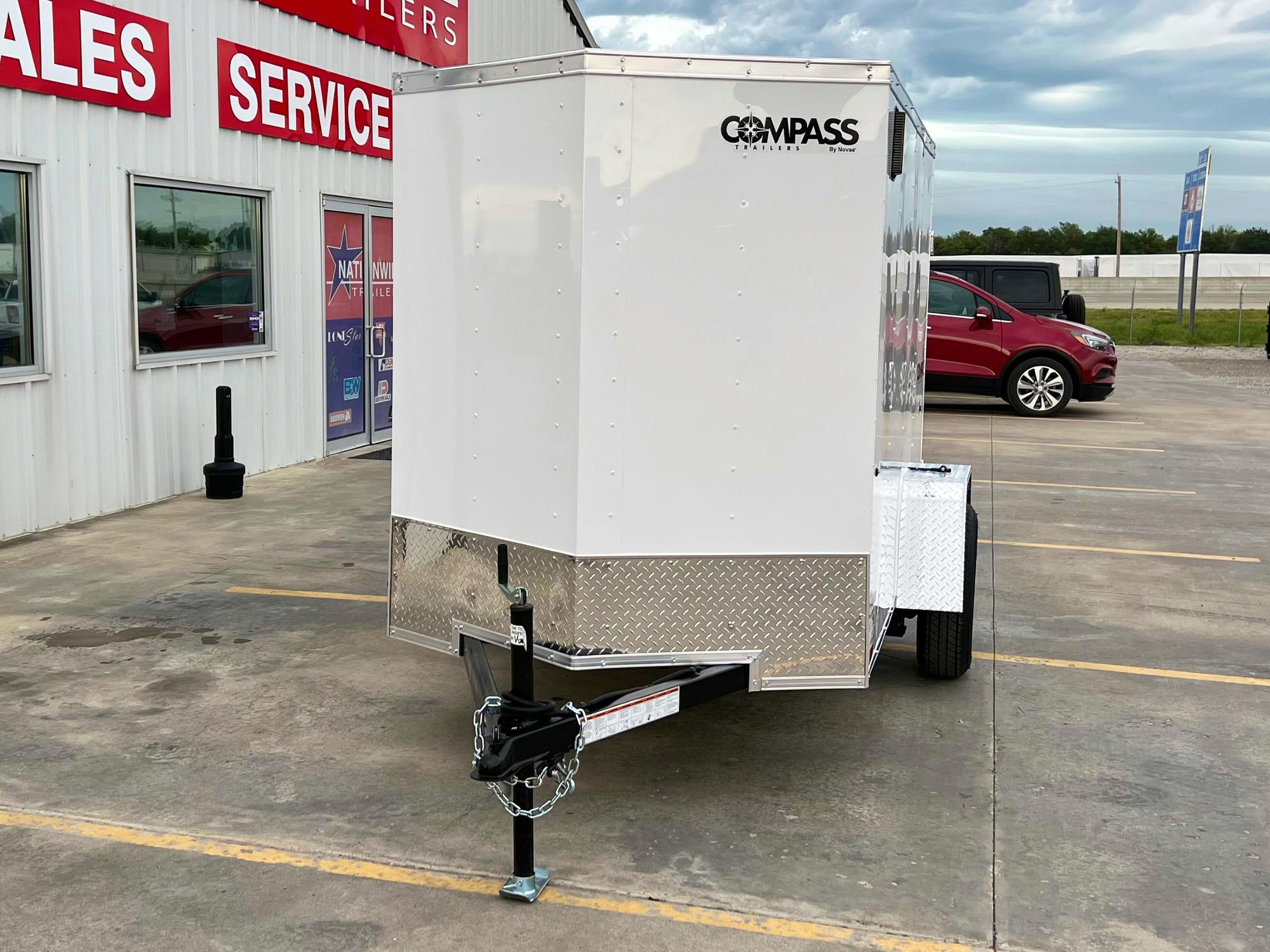 Stock #63230 - Compass 5ftx8ft Enclosed Cargo Trailer w Rear Ramp Door C1