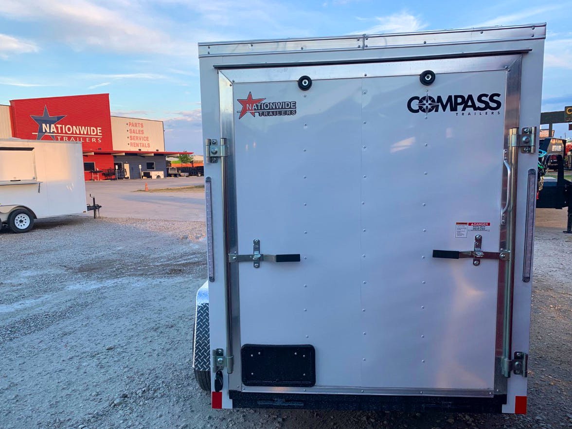 Stock #63942 - Compass 5ftx8ft Enclosed Cargo Trailer w Rear Ramp Door C1