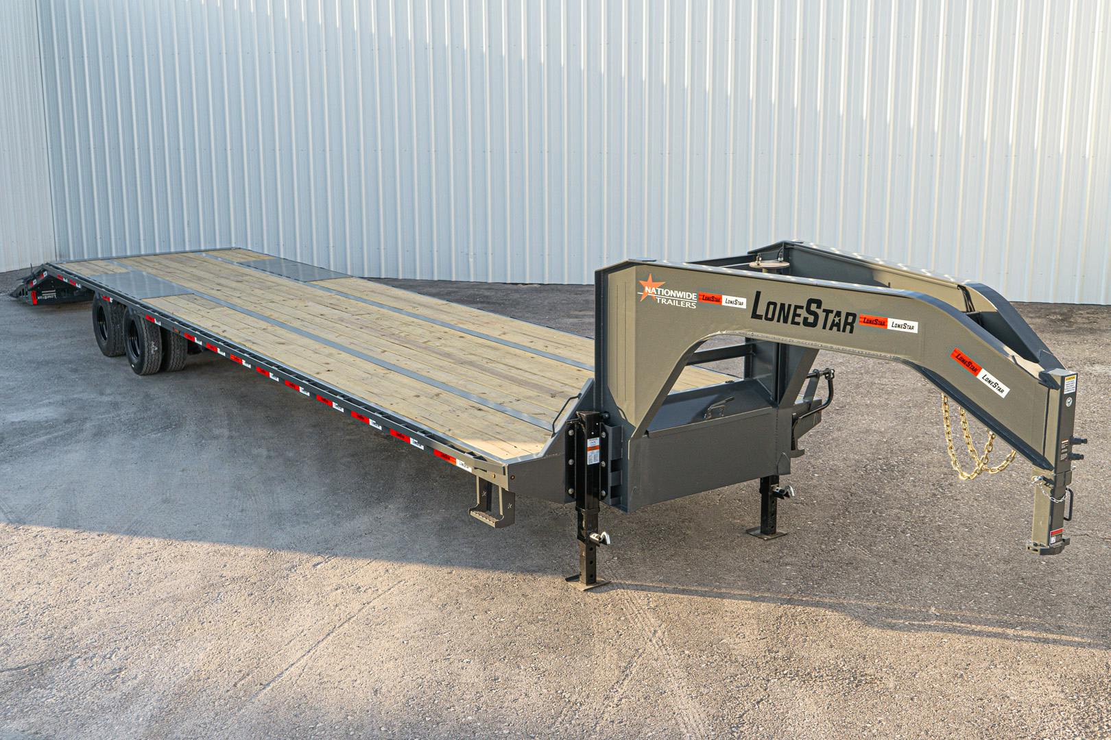 Stock #66982 - LoneStar 40ftx102in Gooseneck Lo Pro Flatbed Trailer w ...