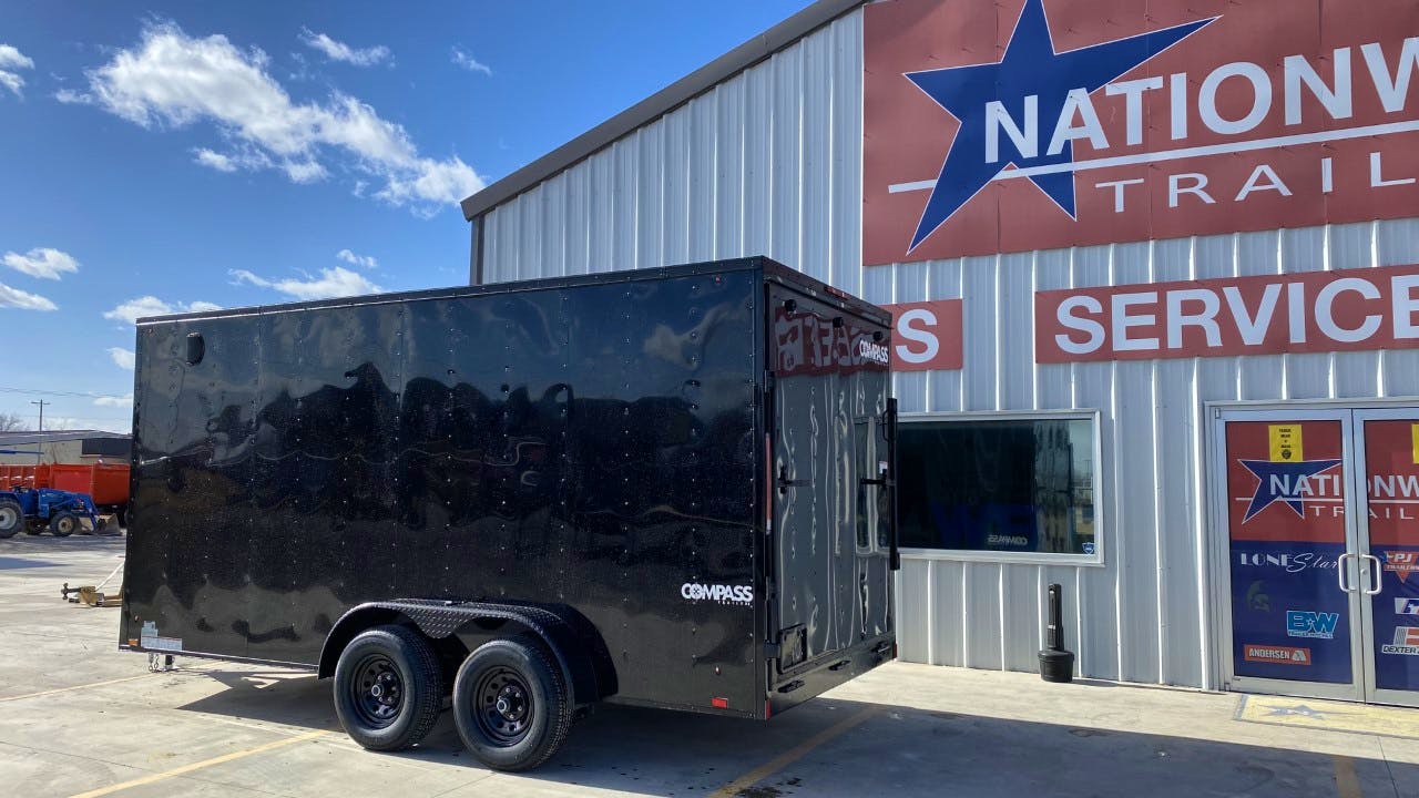 Stock #67389 - Compass 7ftx16ft Enclosed Cargo Trailer w Rear Ramp Door C2