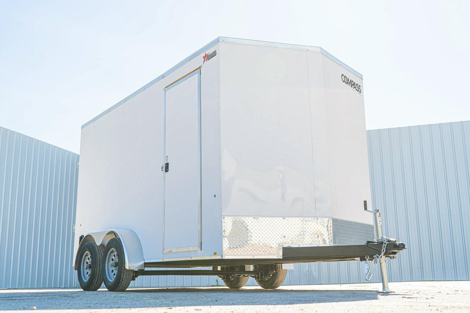 Stock #73770 - Compass 7ftx14ft Enclosed Cargo Trailer w Rear Ramp Door C2