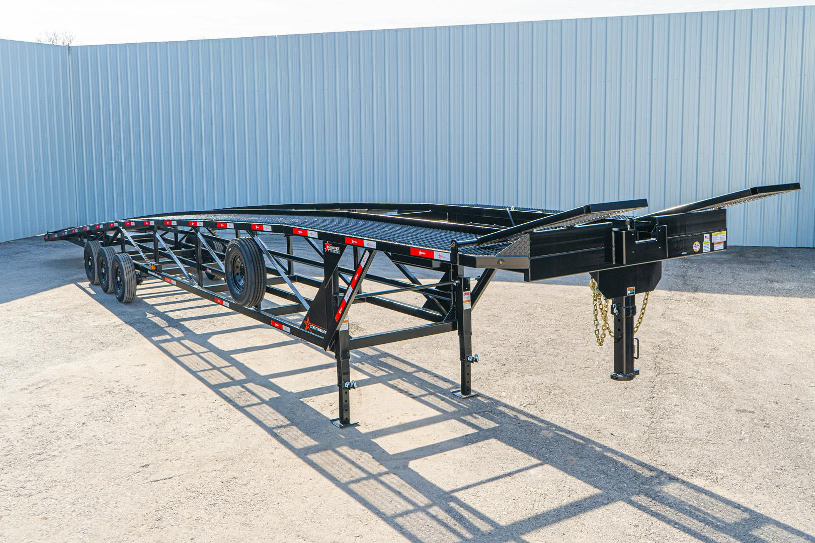 Stock #79289 - 5 Star 48ftx90in Wedge 3 Car Trailer A3