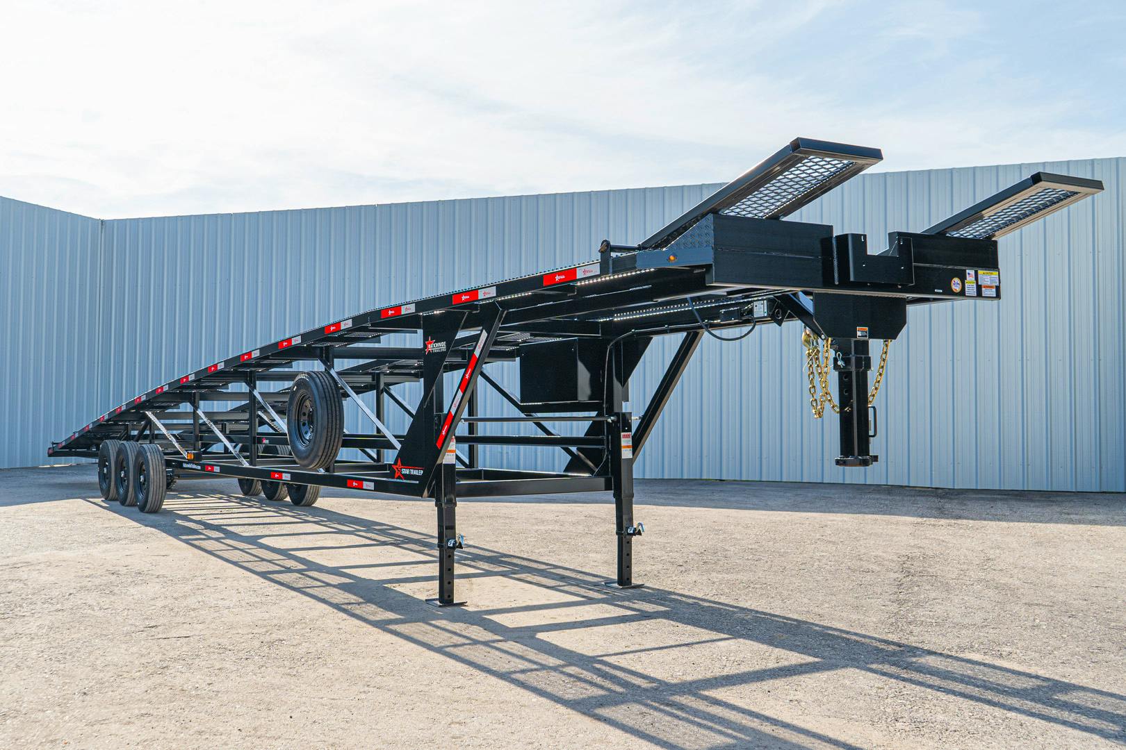 Stock #79289 - 5 Star 48ftx90in Wedge 3 Car Trailer A3